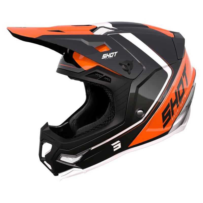 Casque cross CORE FAST SHOT noir/orange/blanc - MAXXESS.FR, Casque Cross
