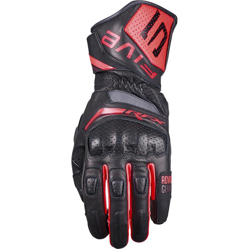 Gants RFX SPORT EVO FIVE noir/rouge fluo - MAXXESS.FR, Gants moto racing