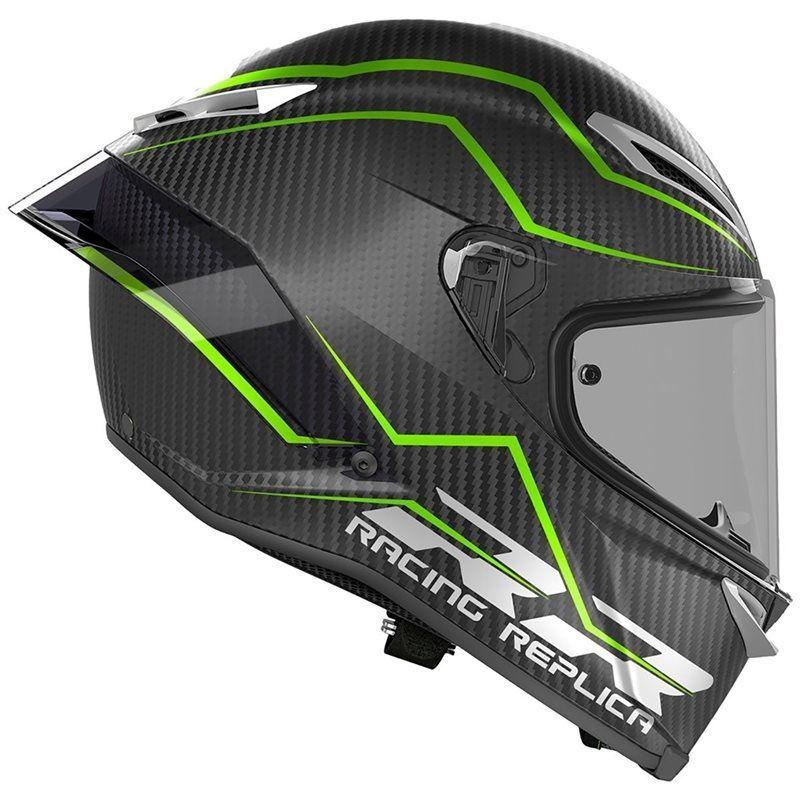 Casque PISTA GP RR PERFORMANTE AGV carbone/vert - MAXXESS.FR, Casque intégral