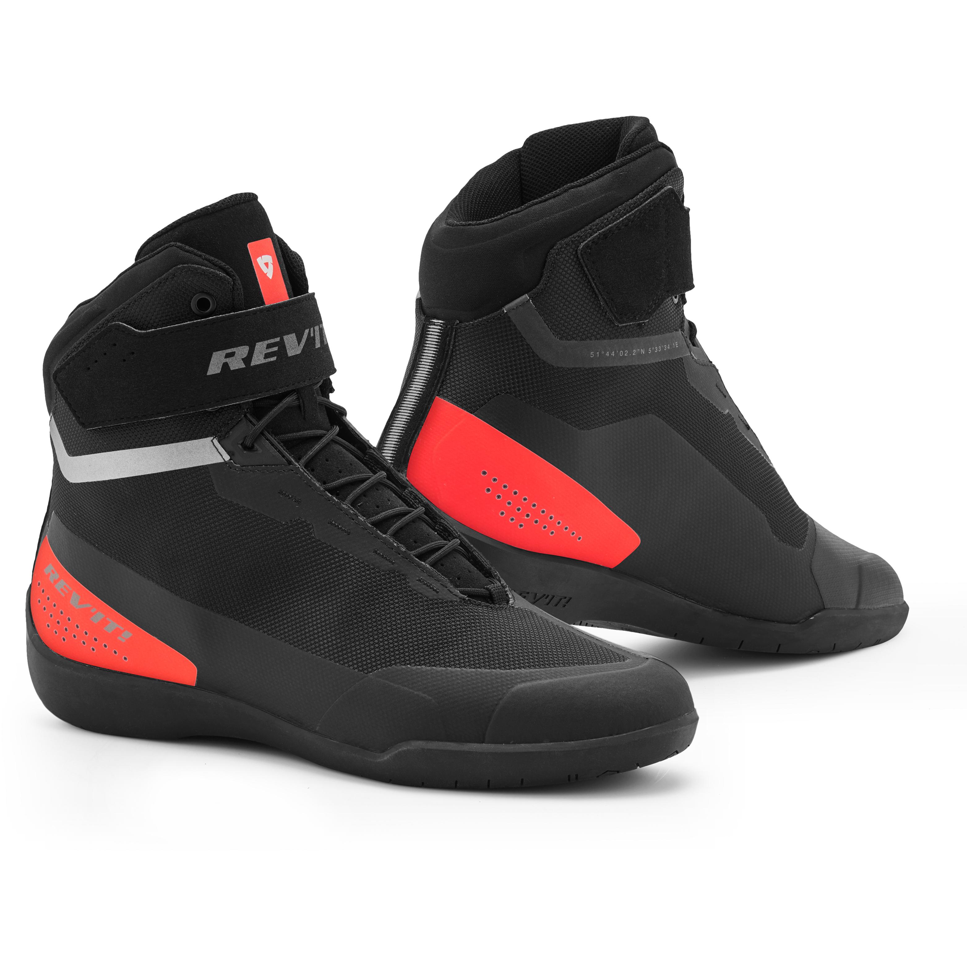 Baskets MISSION REVIT Noir/Rouge fluo - MAXXESS.FR, Baskets moto