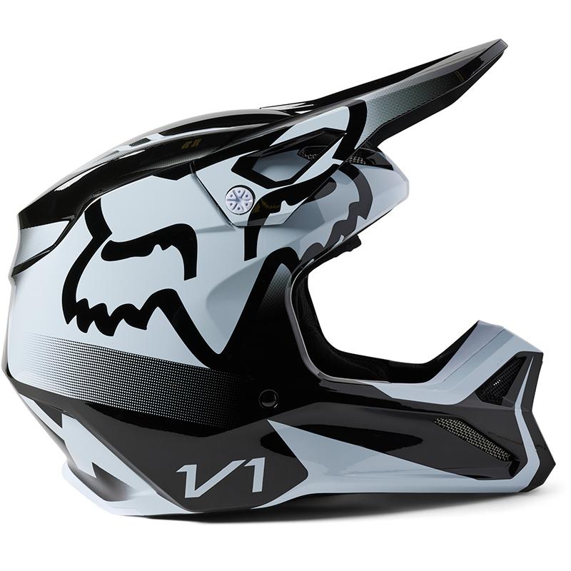 Casque cross V1 LEED FOX noir blanc - MAXXESS.FR, Casque Cross
