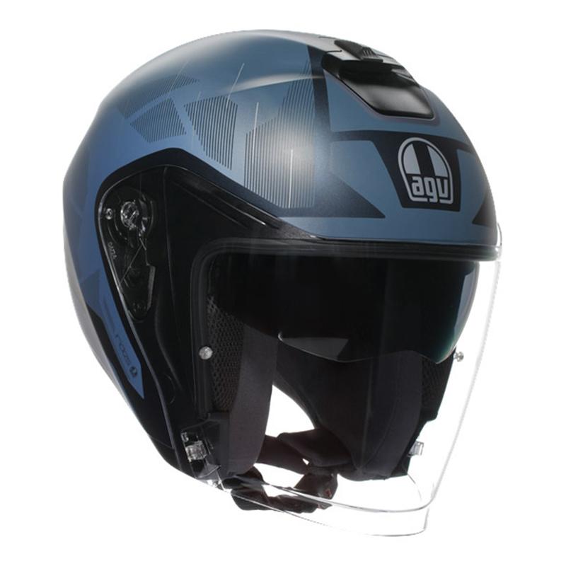 Casque IRIDES TRIESTE AGV bleu/gris mat - MAXXESS.FR, Casque jet