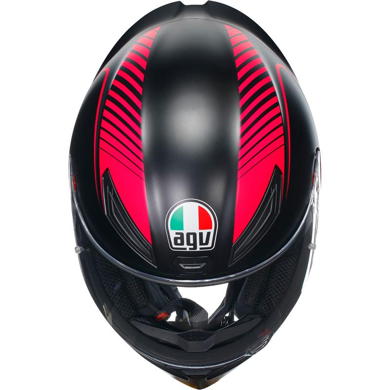 Casque K1 S WARMUP BLACK/PINK AGV noir/rose - MAXXESS.FR, Casque intégral