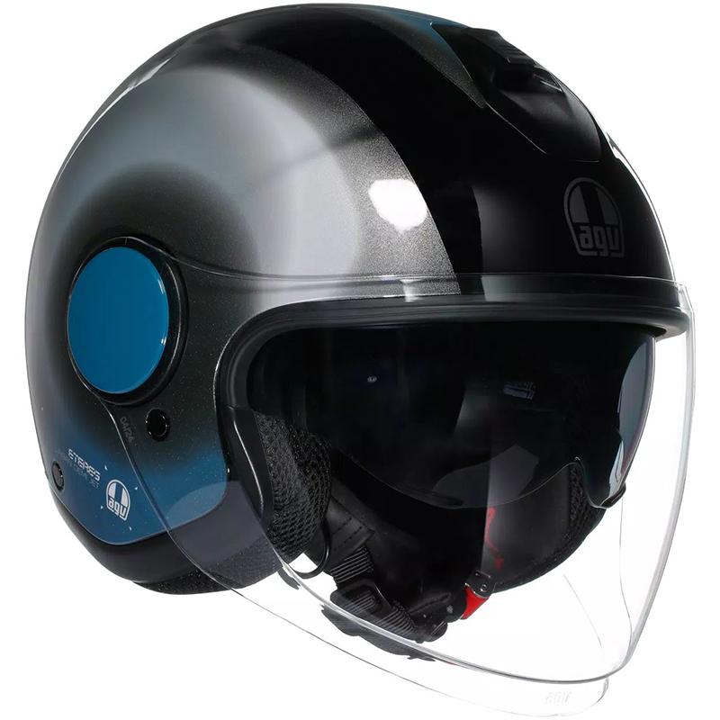 Casque ETERES LEVANTO AGV noir/argent/bleu - MAXXESS.FR, Casque jet