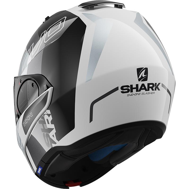Casque Evo-One 2 Slasher SHARK Blanc/Noir/Gris - MAXXESS.FR, Casque ...