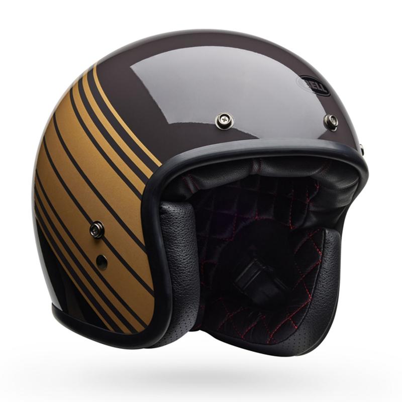 Casque CUSTOM 500 EDGE BELL marron/or - MAXXESS.FR, Casque jet