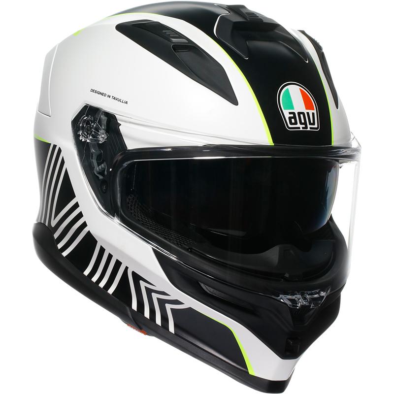 Casque K7 MPLK SUPER 46 AGV noir/blanc - MAXXESS.FR, Casque intégral