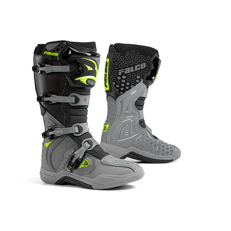 Bottes cross LEVEL 2 FALCO gris/fluo - MAXXESS.FR, Bottes cross