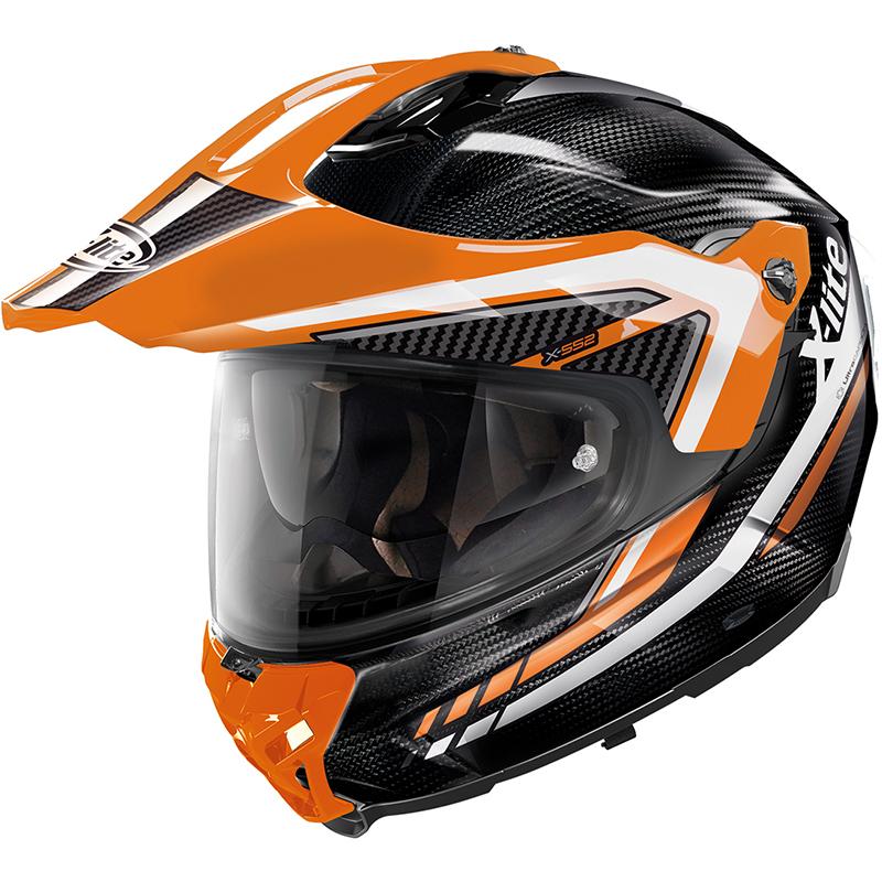 Casque cross over X-552 ULTRA LATITUDE N-COM XLITE carbone/orange/blanc ...
