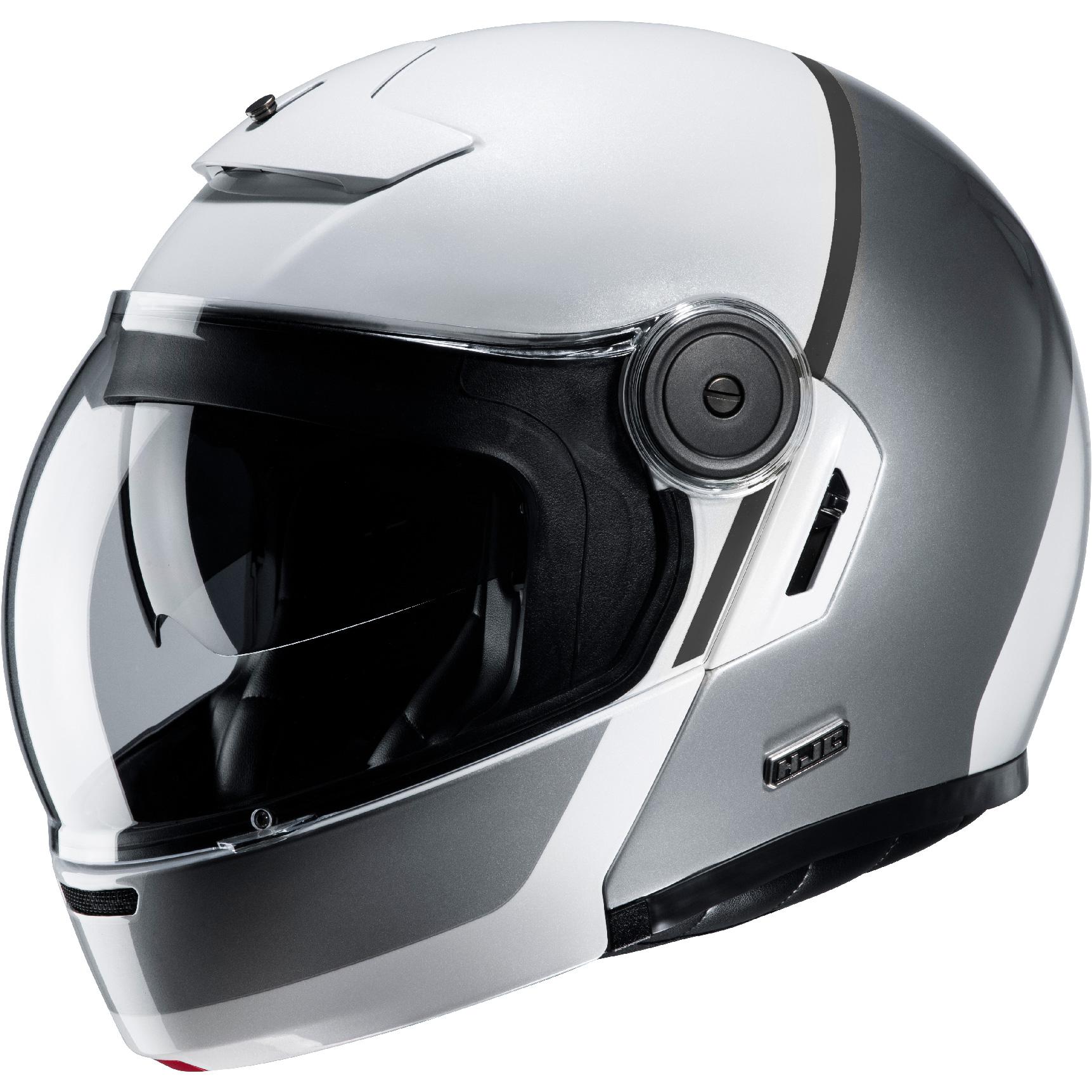 Casque V90 MOBIX MC10 HJC Blanc/argent - MAXXESS.FR, Casque modulable