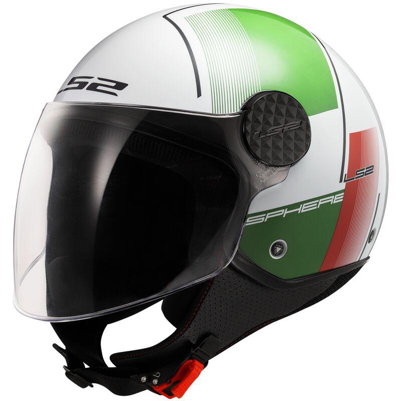 Casque OF558 SPHERE II FIRM LS2 blanc/vert/rouge - MAXXESS.FR, Casque jet
