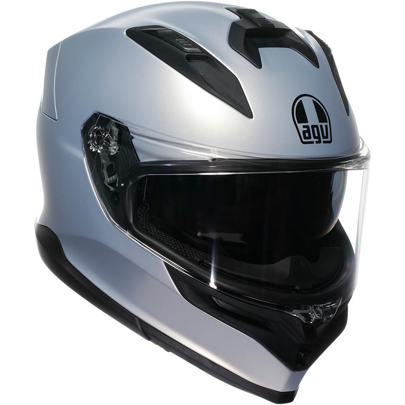 Casque K7 MPLK MONO MATT PRISMA AGV argent - MAXXESS.FR, Casque intégral