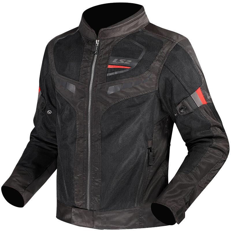 Veste GARDA AIR MAN JACKET LS2 noir rouge - MAXXESS.FR, Veste moto