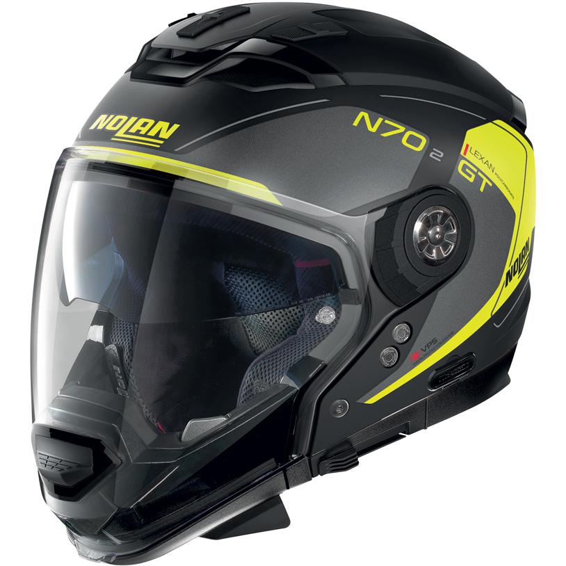 Casque cross over N702 GT Lakota n-com NOLAN Noir mat / jaune gris ...