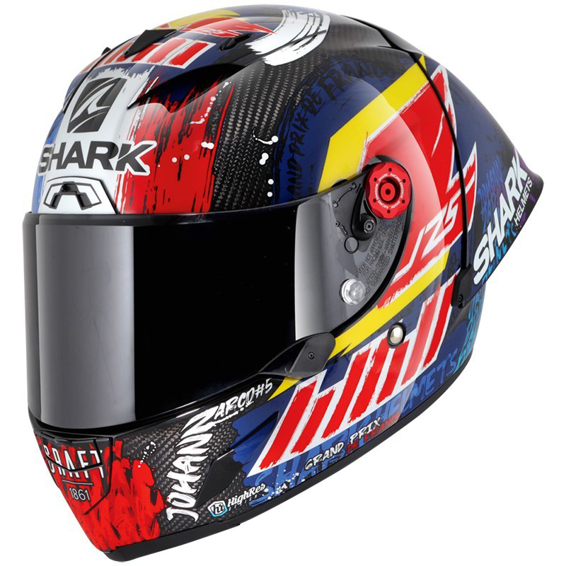 Casque RACE-R PRO GP REPLICA ZARCO CHAKRA SHARK Bleu Argent jaune rouge - MOTO-AXXE.FR, Casque ...