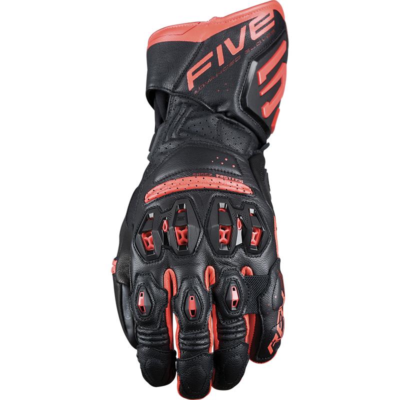 Gants RFX3 EVO FIVE noir/rouge fluo - MOTO-AXXE.FR, Gants moto racing