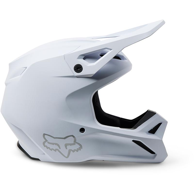 Casque cross V1 SOLID FOX blanc mat - MOTO-AXXE.FR, Casque Cross