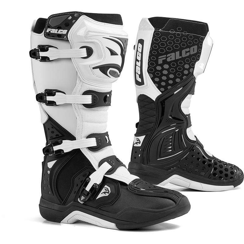 Bottes cross LEVEL 2 FALCO blanc/noir - MOTO-AXXE.FR, Bottes cross