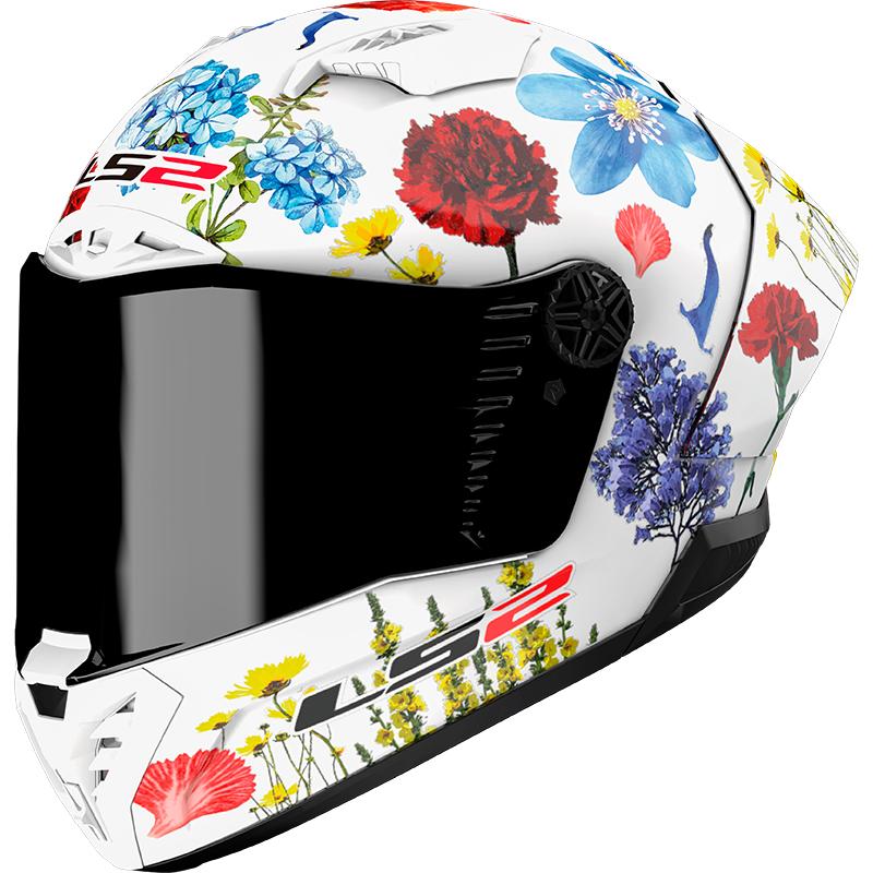 Casque FF805 THUNDER GP AERO CARBON FLOWERS LS2 blanc/fleurs - MOTO ...