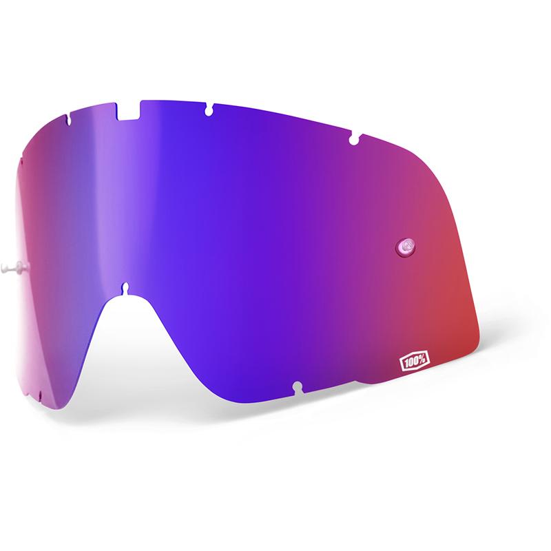 Ecran de masque Barstow mirror rouge/bleu 100% - MOTO-AXXE.FR, Masque cross