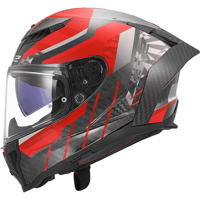 Casque FF807 DRAGON TRAX LS2 rouge - MOTO-AXXE.FR, Casque intégral