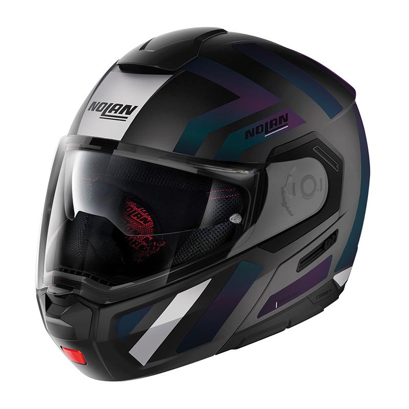 Casque N90-3 LANEWAY N-COM NOLAN noir mat/blanc/violet - MOTO-AXXE.FR ...