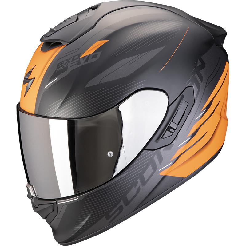 Casque EXO 1400 EVO 2 AIR LUMA SCORPION noir mat/orange - MOTO-AXXE.FR ...