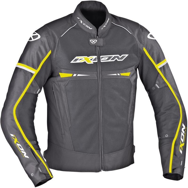 Blouson Pitrace IXON Noir/Blanc/Jaune Vif - MOTO-AXXE.FR, Blouson moto ...