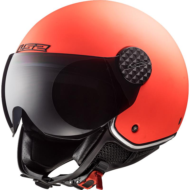 Casque SPHERE LUX SOLID LS2 Orange fluo mat - MOTO-AXXE.FR, Casque jet