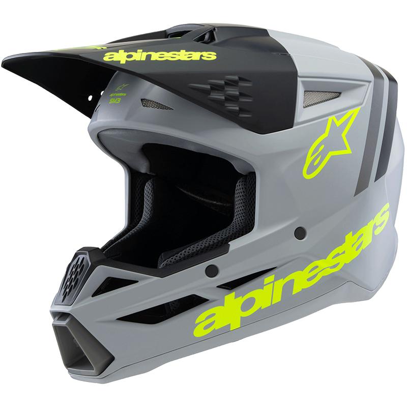 Casque cross SUPERTECH M3 RADIUM KID ALPINESTARS gris/jaune - MOTO-AXXE ...