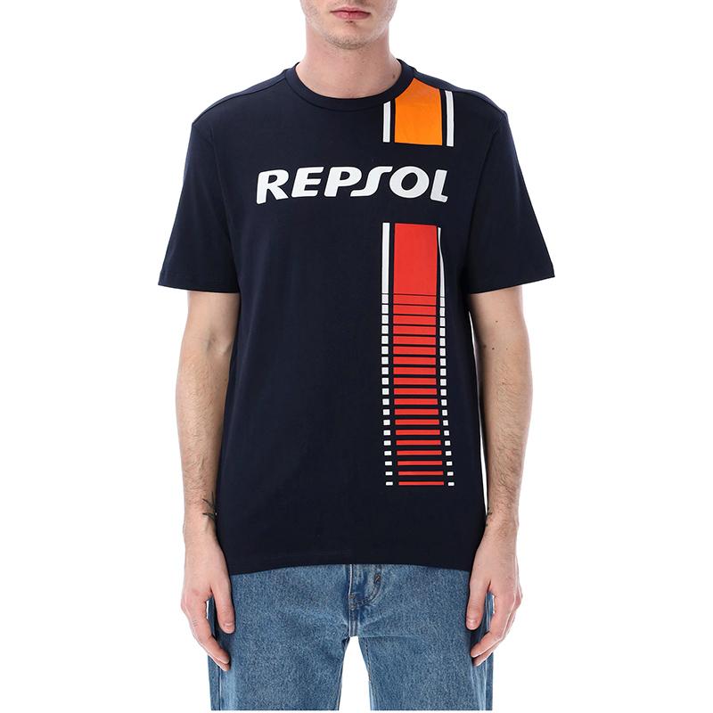 Tee-shirt REPSOL AND STRIPES REPSOL bleu/orange/rouge - MOTO-AXXE.FR, T ...