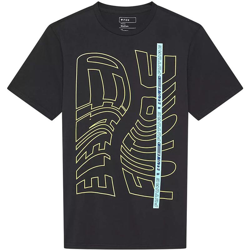 Tshirt ELEVATED FUTURE FOX noir/jaune - MOTO-AXXE.FR, T-Shirt