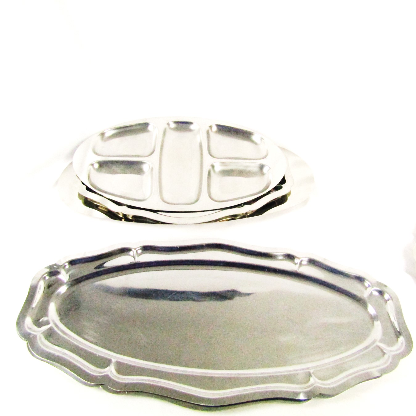 🏠 Lot de 6 Grands Plats de service en inox pour la maison pas cher et ...