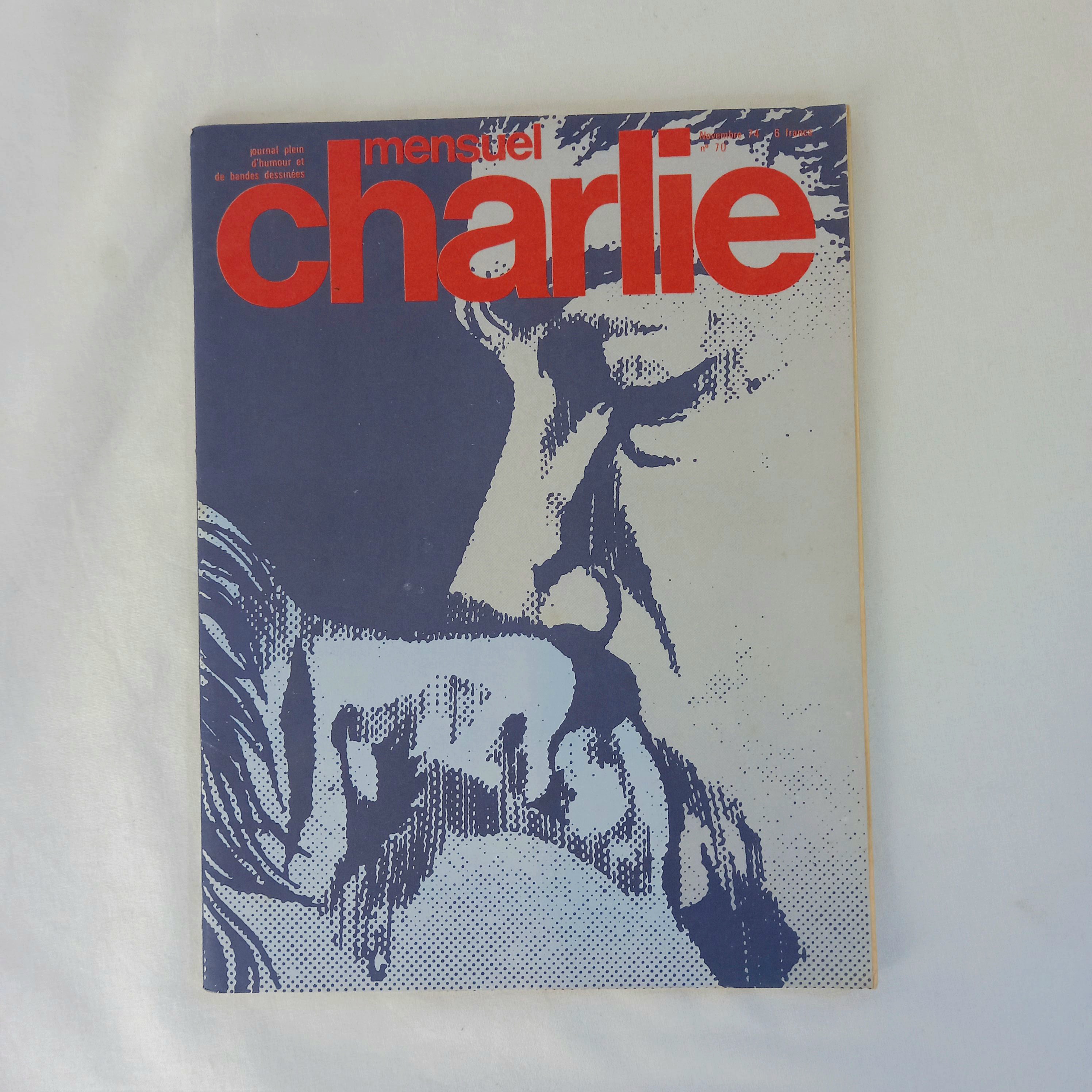 Lot de 10 revues Charlie Mensuel - Années 1974 à 1978 - Label Emmaüs