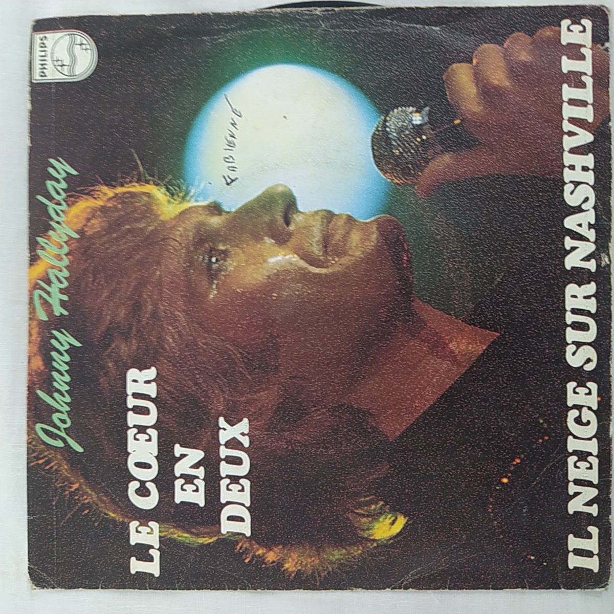 🎲 Disque vinyle 45 tours - Johnny Hallyday de 1977 jeux et vinyles d'occasion pas cher - Label ...