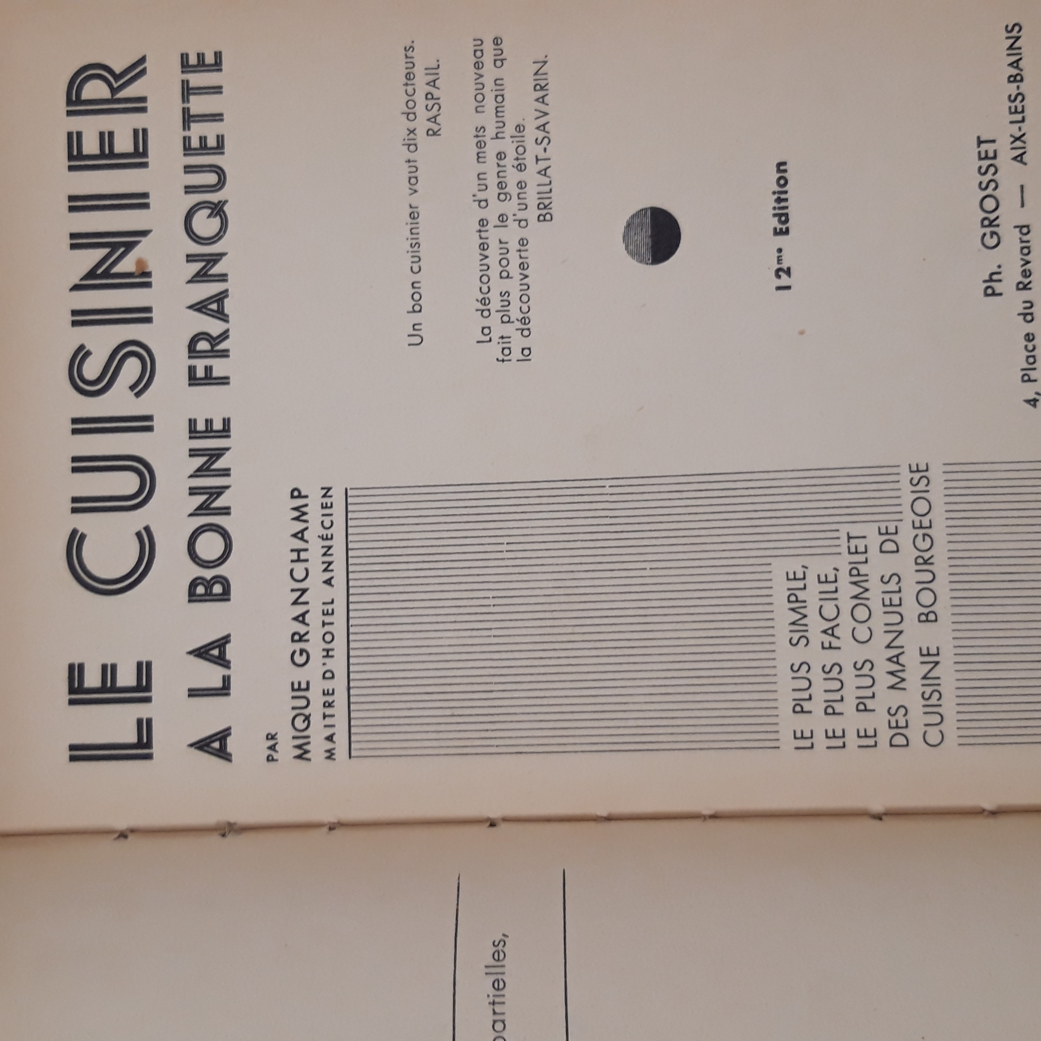 Le cuisinier à la Bonne Franquette, MiqueGrandchamp, Editeur Ph ...