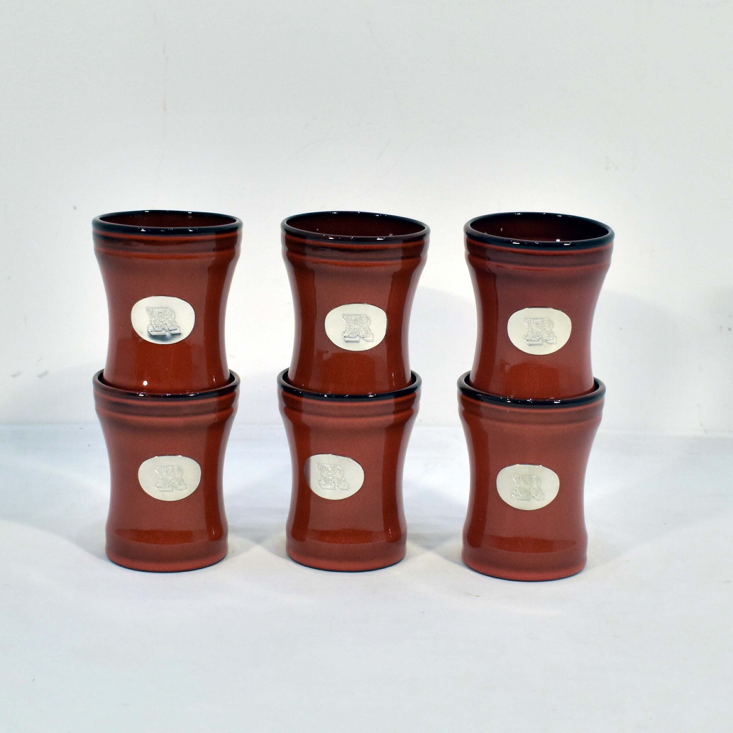 🏠 6 Gobelets - Grès Emaillé - Rouge de Cuivre pour la maison pas cher ...