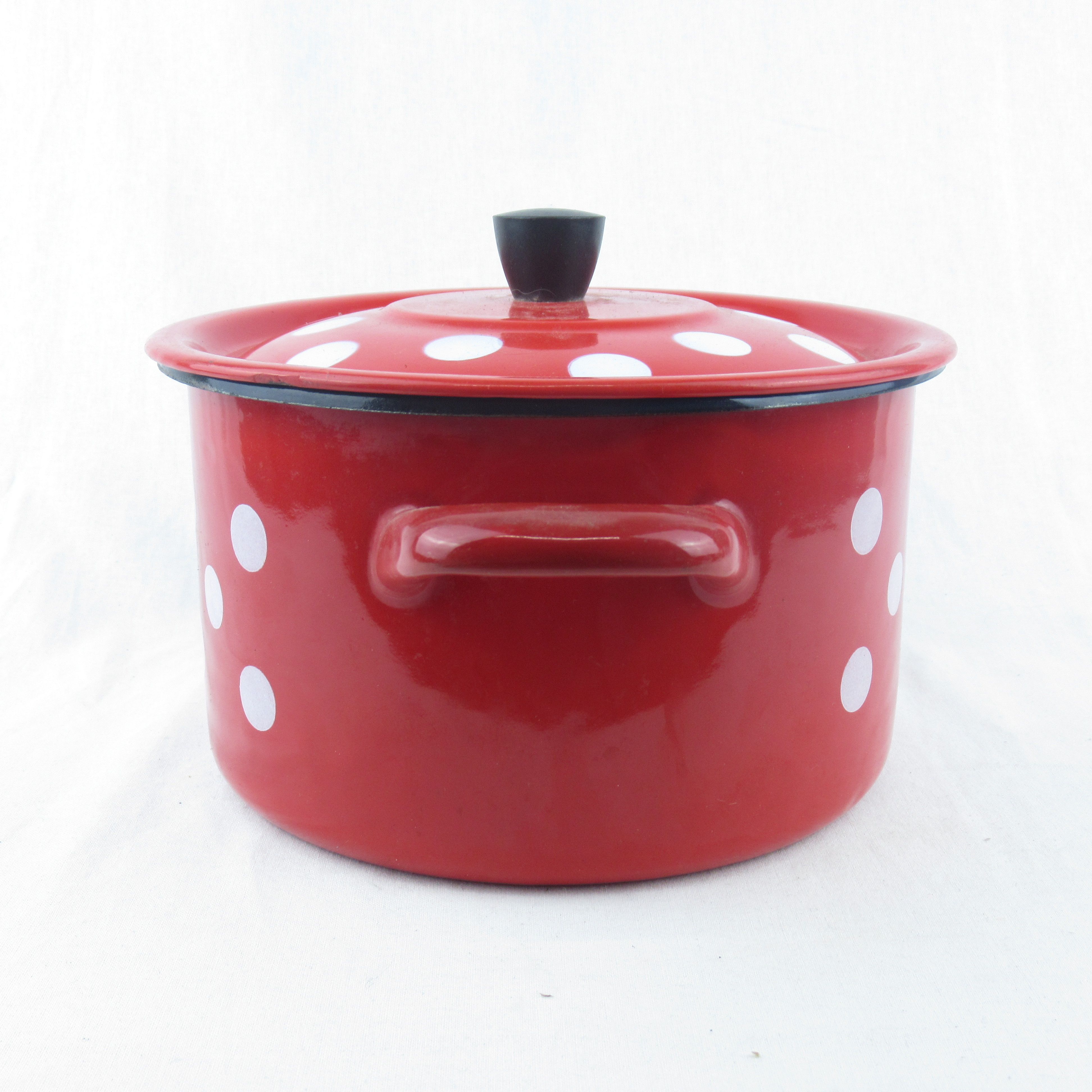 Marmite en émail rouge avec couvercle Vintage année 80 - Made in ...