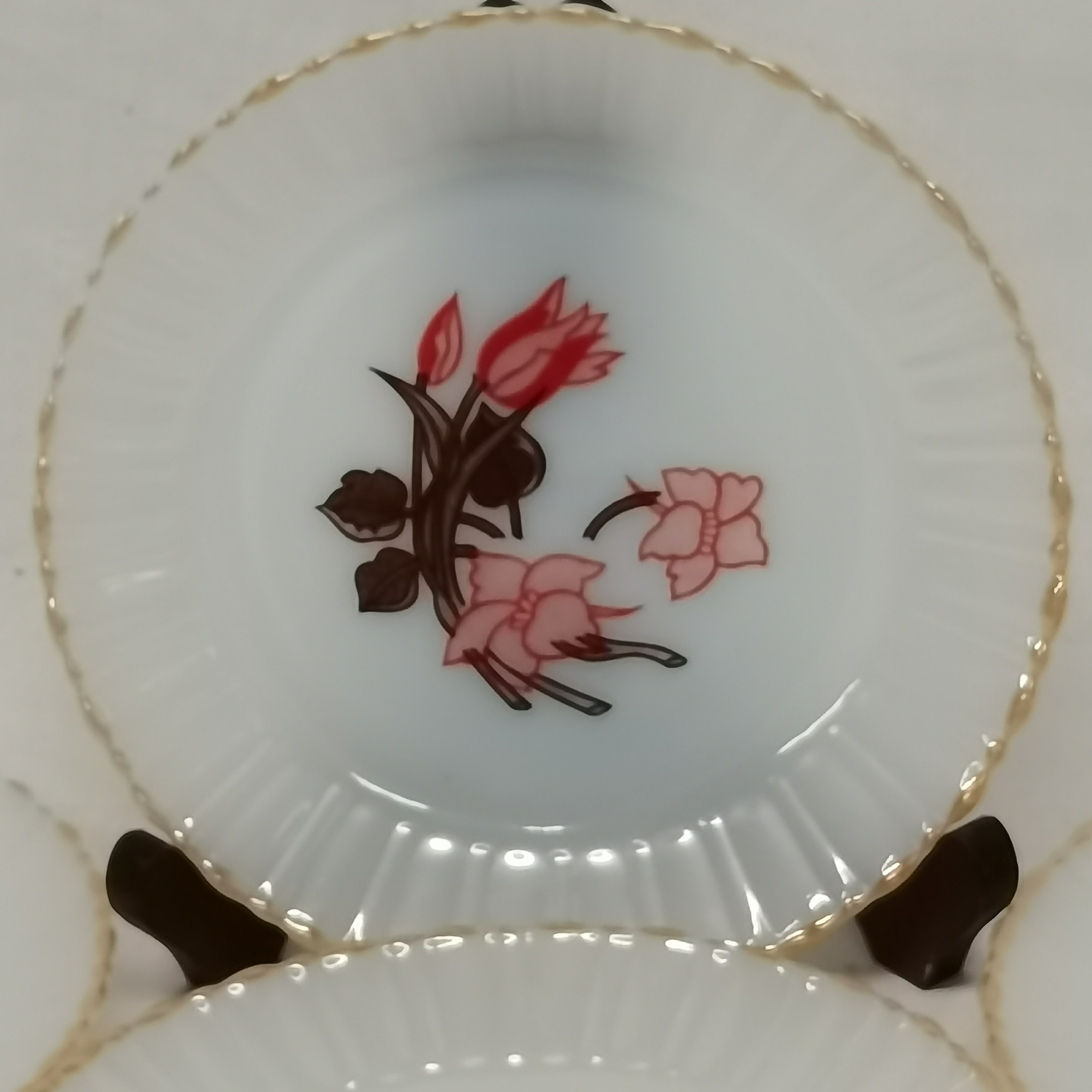 Lot de 6 assiettes à dessert Termocrisa Mexico fleurs marrons et rouges ...