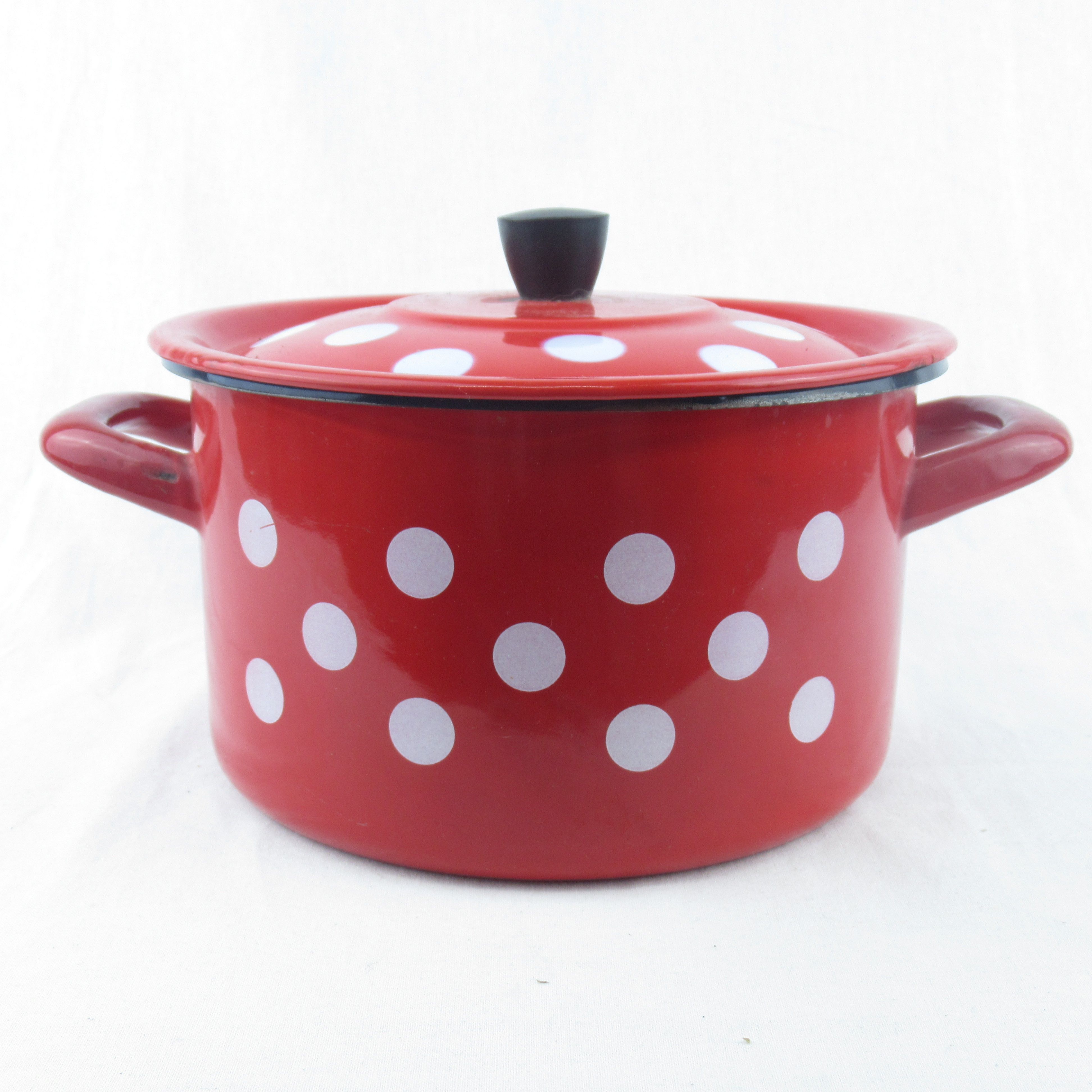 Marmite en émail rouge avec couvercle Vintage année 80 - Made in ...